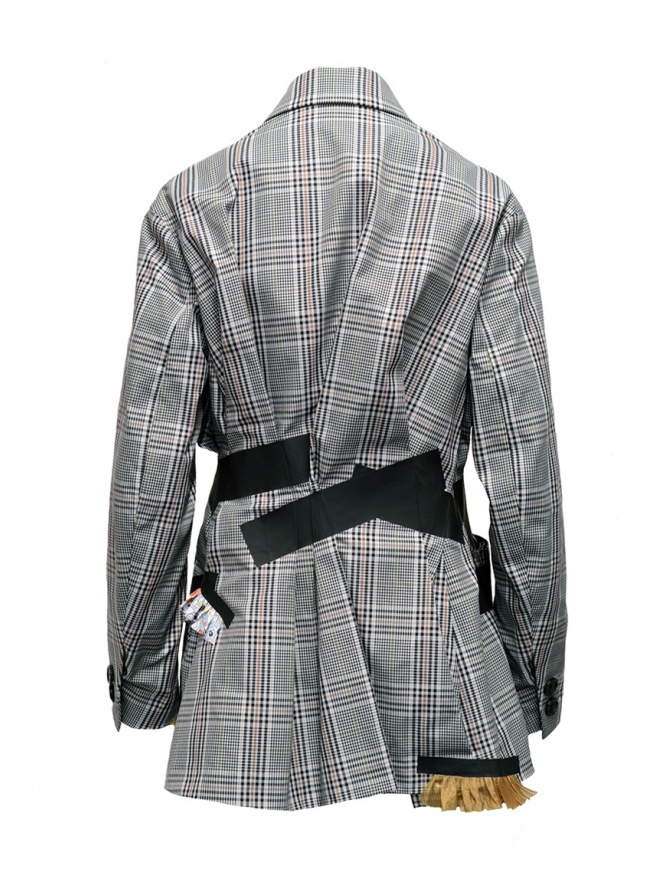 Kolor Womens Checkered Suit Jacket With Black Stripes