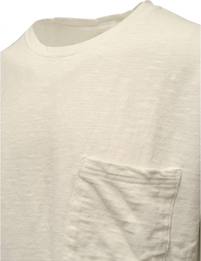 Kapital white T-shirt with pocket for man Amuse Knit Pocket T